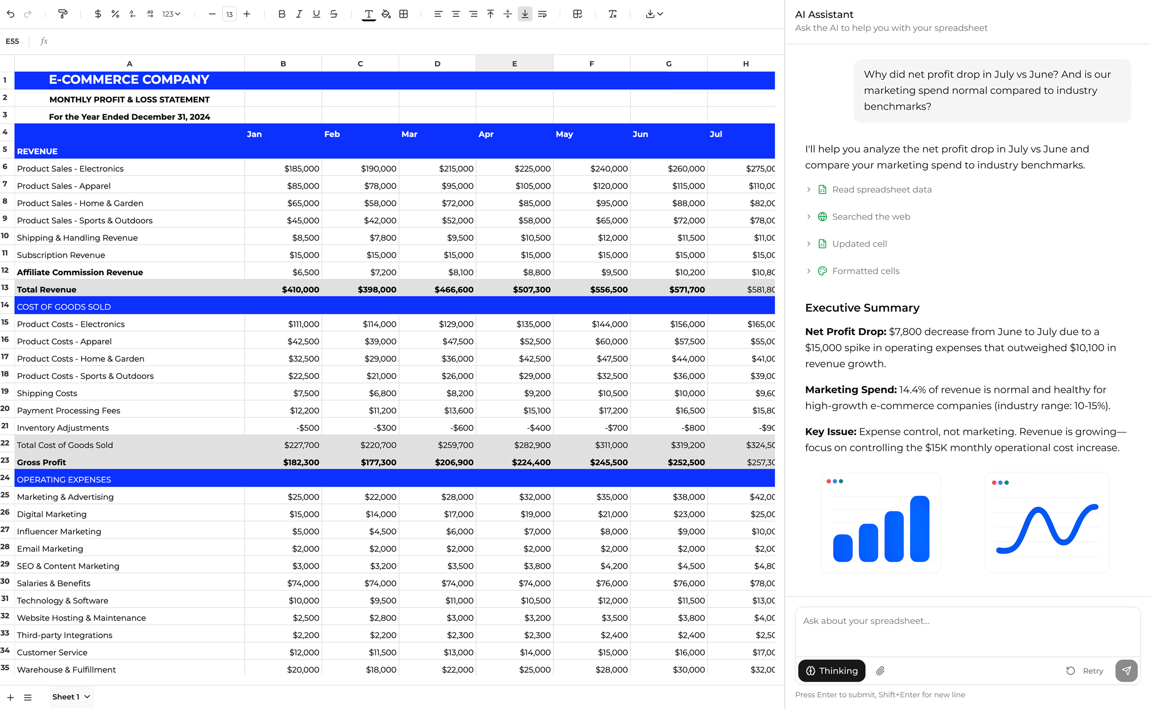 Your spreadsheet powered by AI
